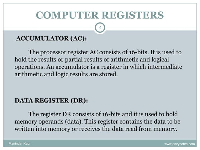 Registers and-common-bus | PPS | Operating Systems | Computer Software and Applications