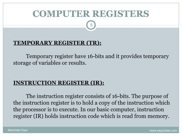 Registers and-common-bus | PPS | Operating Systems | Computer Software and Applications