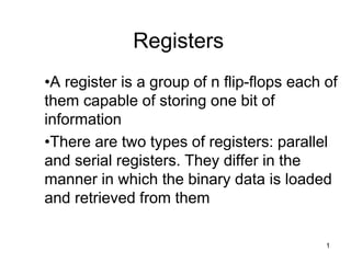 Registers and Counters.ppt | Data Storage and Warehousing | Computing