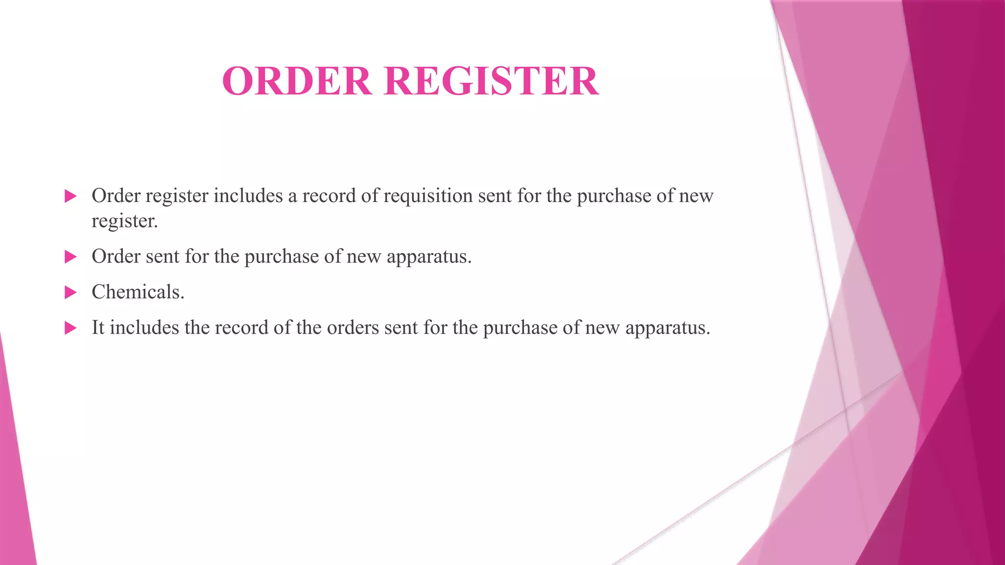 Registers in laboratory | PPTX