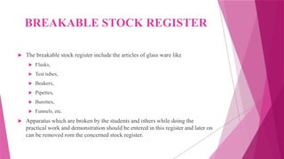 Registers in laboratory | PPTX