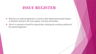 Registers in laboratory | PPTX