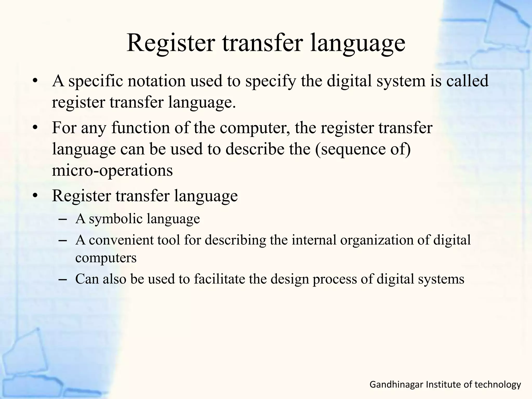 Register transfer and micro-operation | PPTX