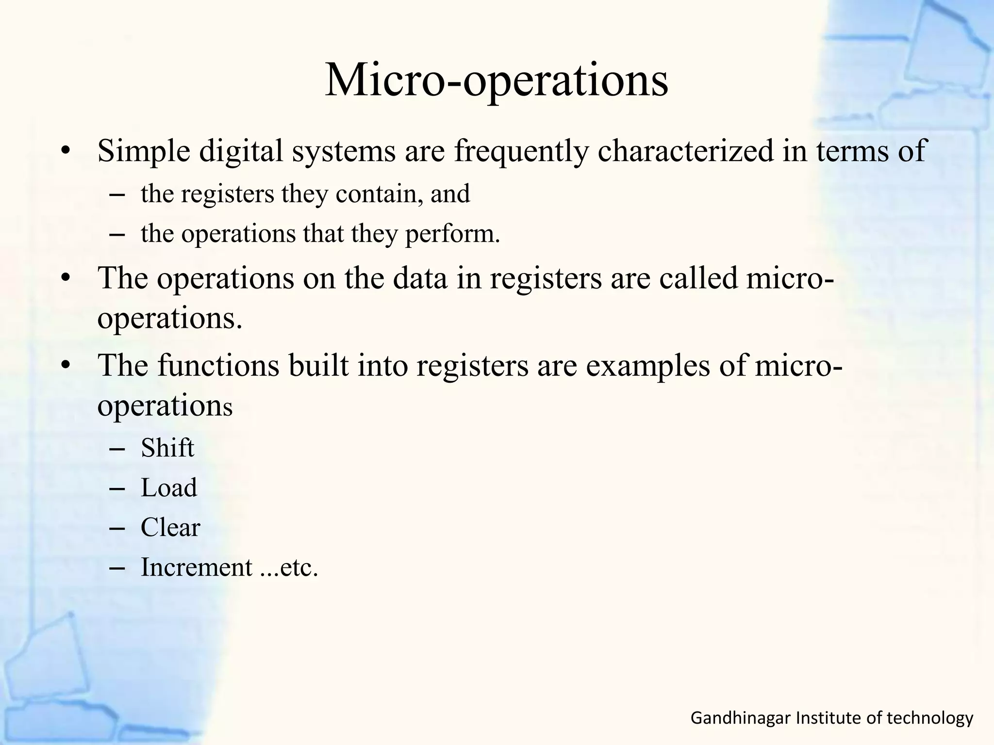 Register transfer and micro-operation | PPTX