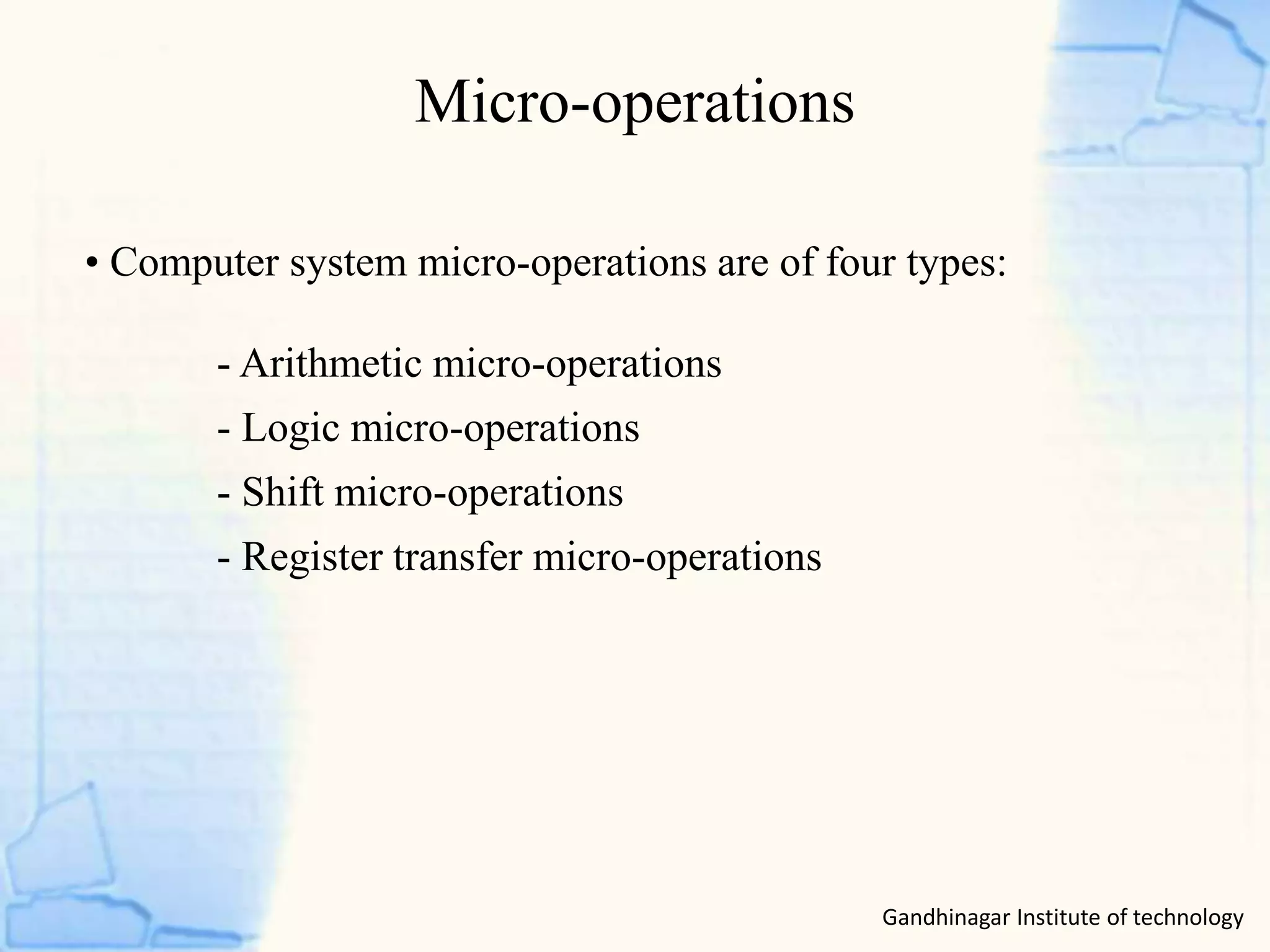 Register transfer and micro-operation | PPTX