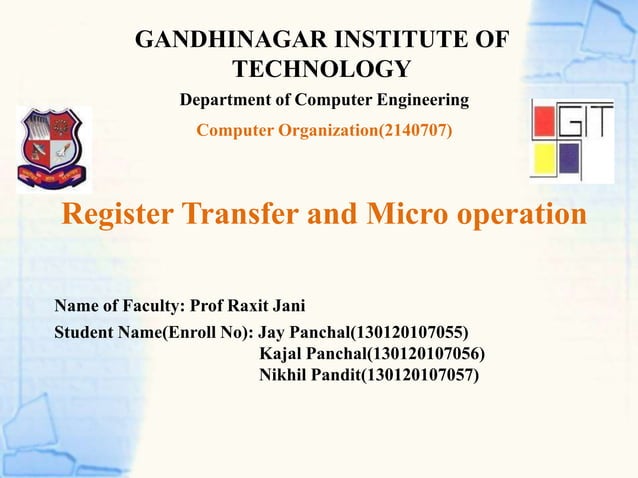 Register transfer and micro-operation | PPTX