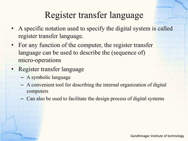 Register transfer and micro-operation | PPTX