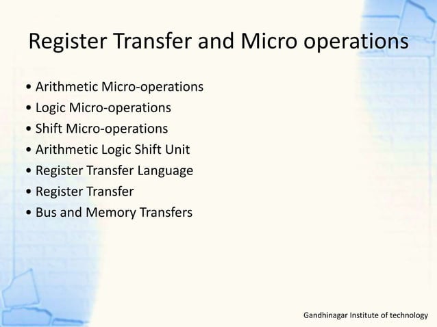 Register transfer and micro-operation | PPTX
