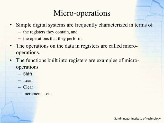 Register transfer and micro-operation | PPTX