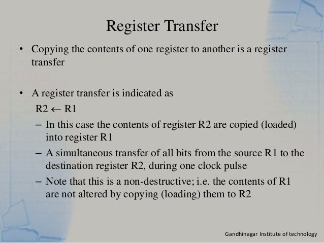 Register transfer and micro-operation
