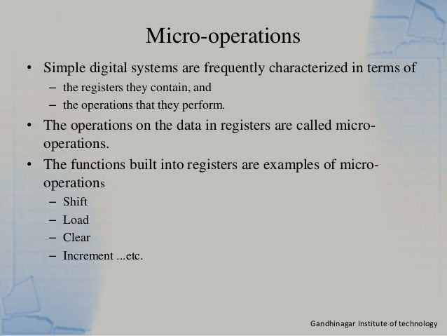 Register transfer and micro-operation