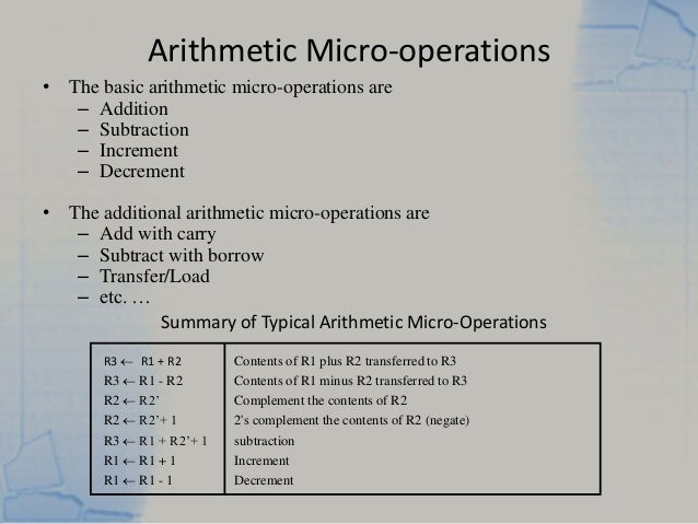 Register transfer and micro-operation