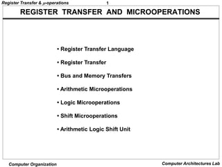 REGISTER TRANSFER AND MICROOPERATIONS2017-3-5.ppt | Programming Languages | Computing