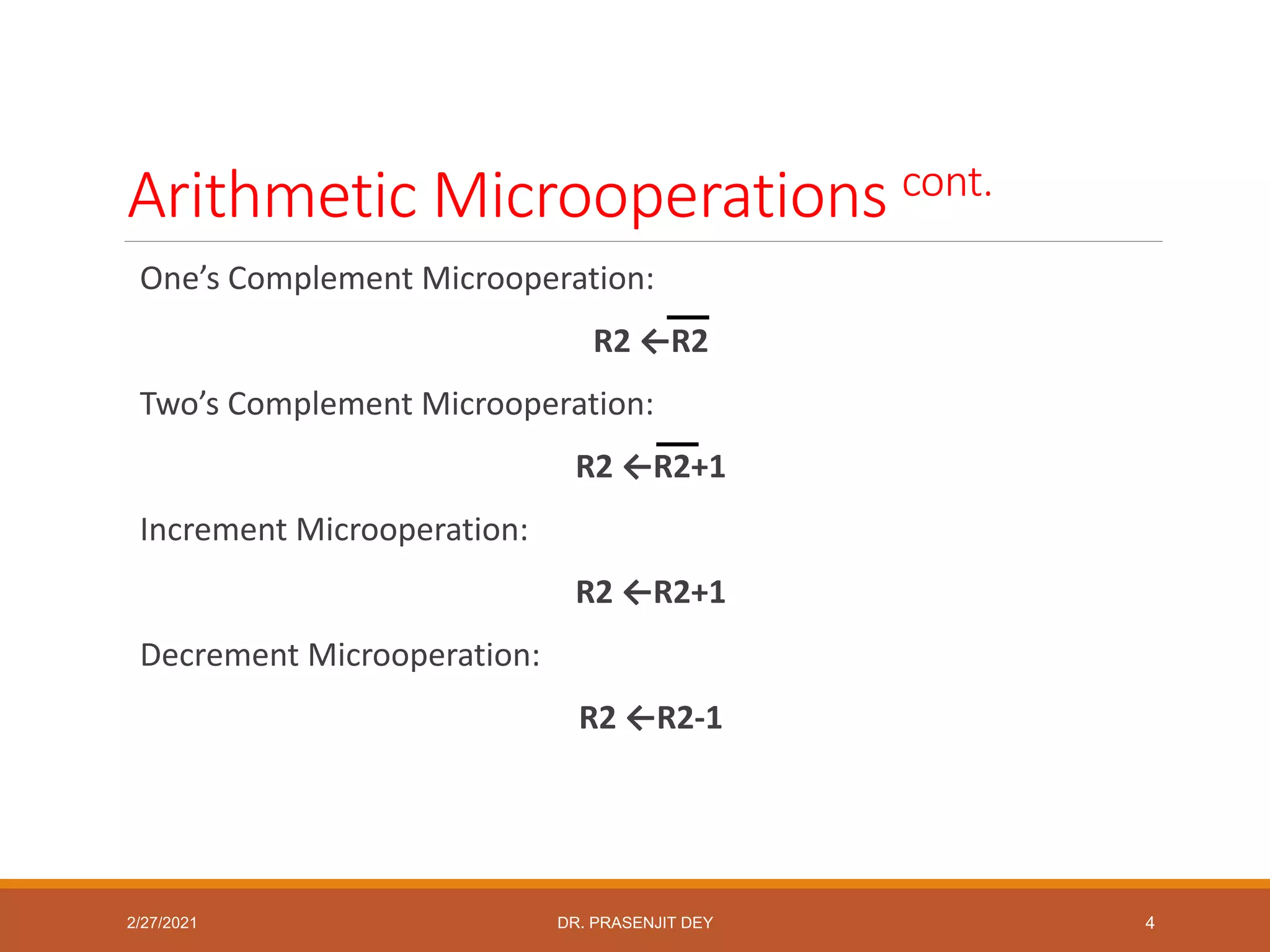 Register transfer and microoperations part 2 | PPTX
