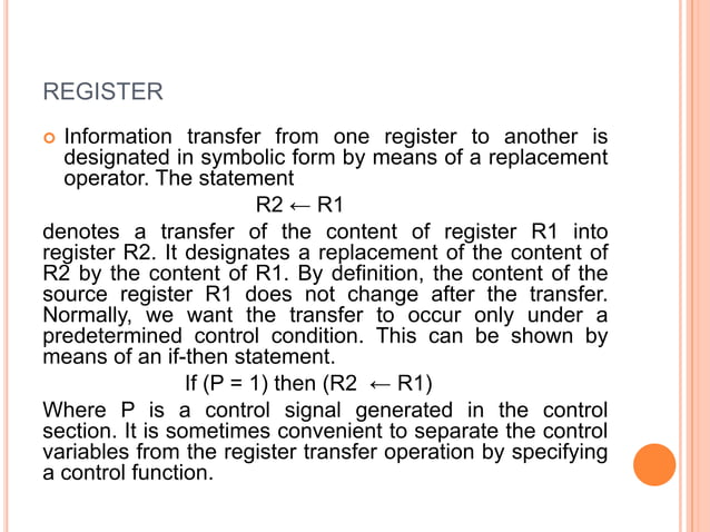 Register Transfer Language Pptx Programming Languages Computing