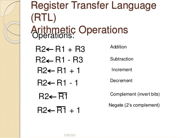 Register transfer language