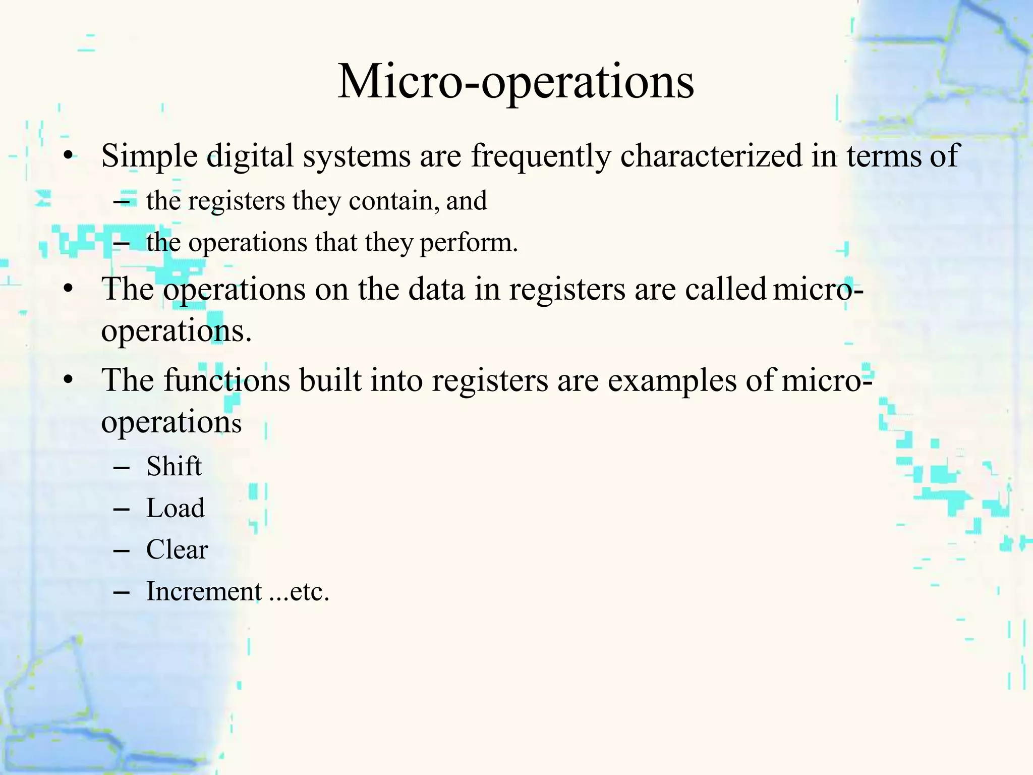 Register transfer language & its micro operations | PPTX
