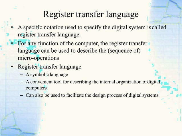 Register transfer language & its micro operations | PPTX