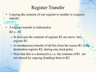 Register transfer language & its micro operations | PPTX