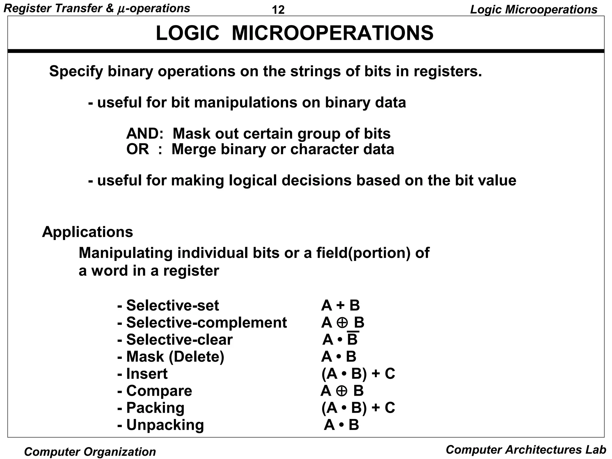 Register transfer & microoperations moris mano ch 04 | PPT