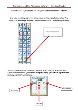 Registrare con Elite Panaboard software | PDF