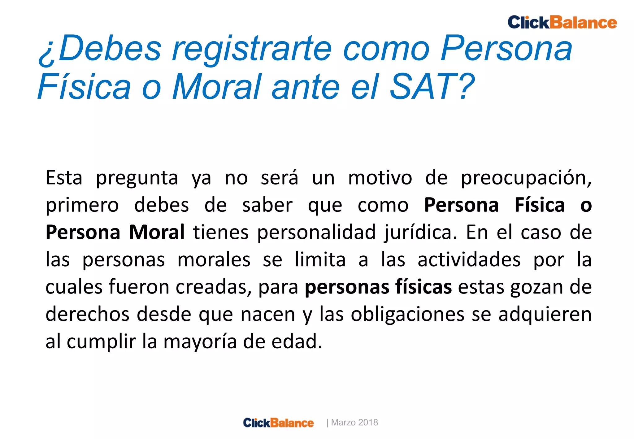 Registrarme en el SAT como persona física o moral | PPT