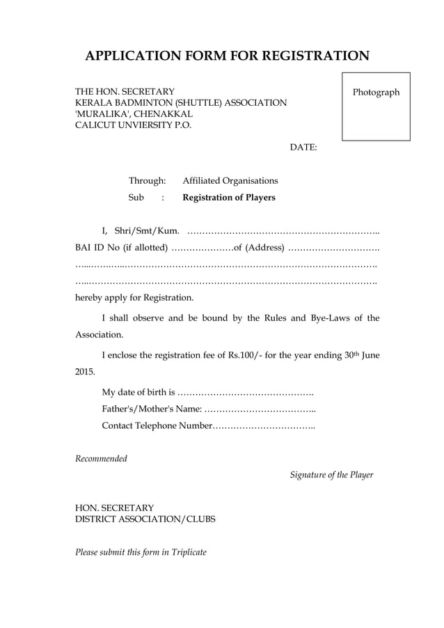 Registration forms-kbsa | PDF