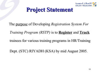 Registration System for Training Program in STC | PPT