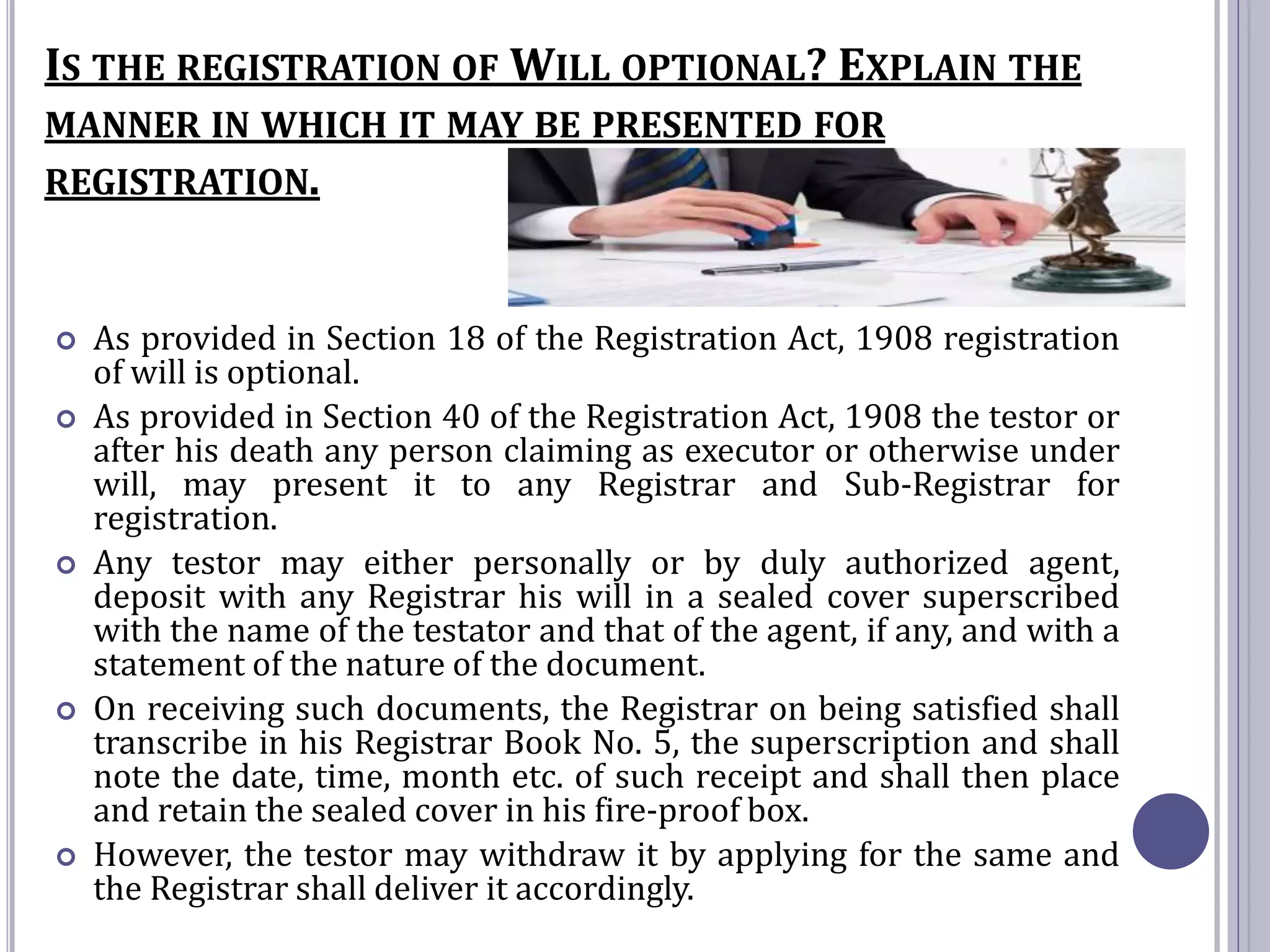 Registration Act, 1908 | PPTX