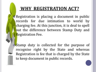 Registration Act, 1908 | PPTX