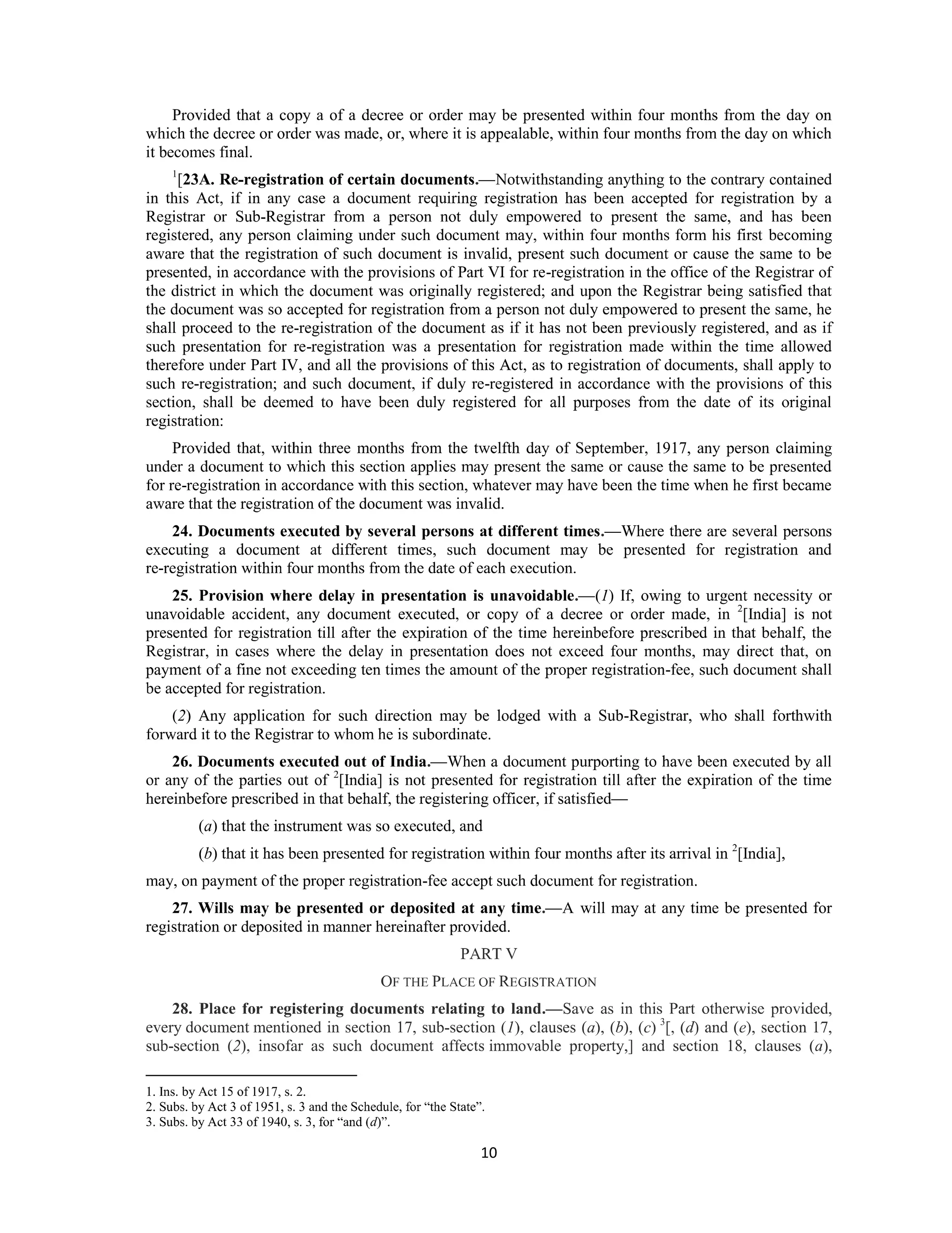 Indian registration act 1908 government of india | PDF