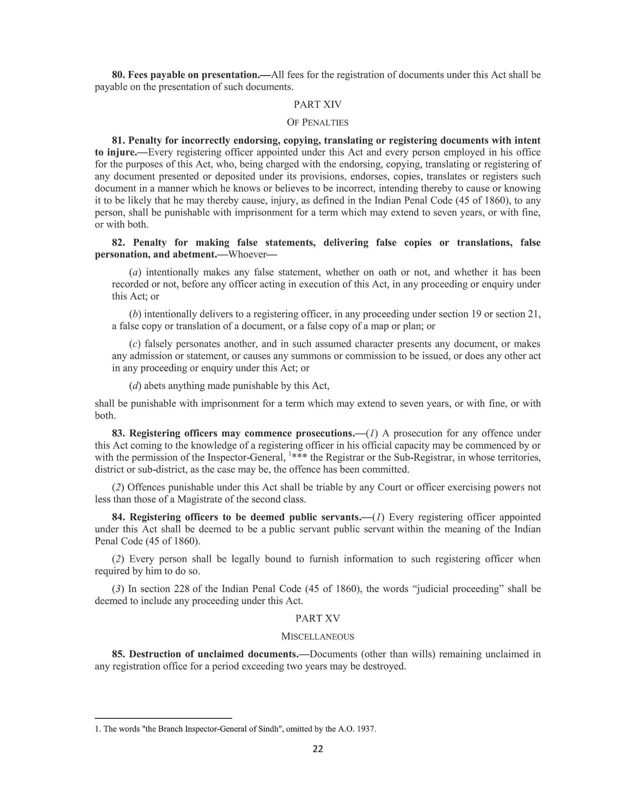 Indian registration act 1908 government of india | PDF