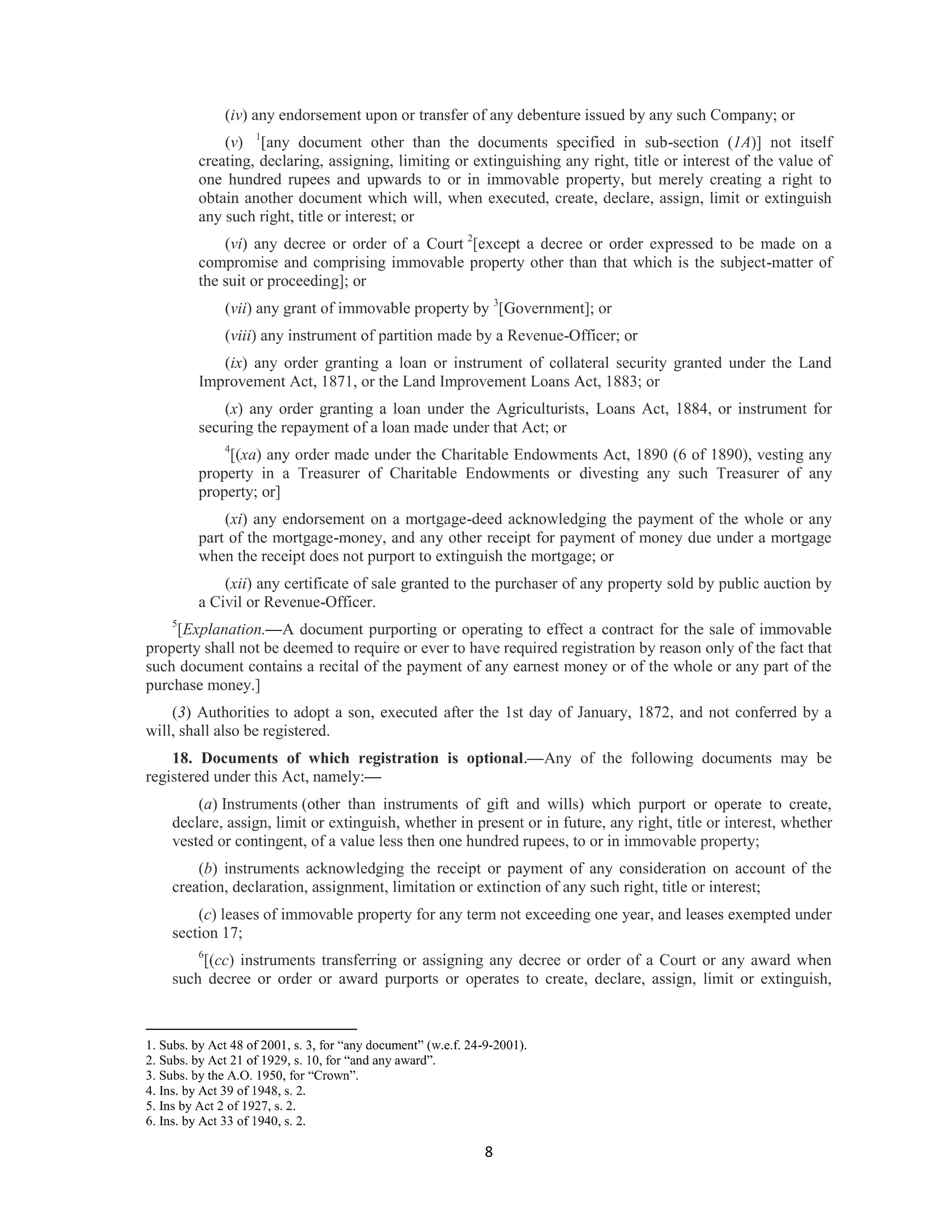 Indian registration act 1908 government of india | PDF