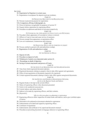Indian registration act 1908 government of india | PDF
