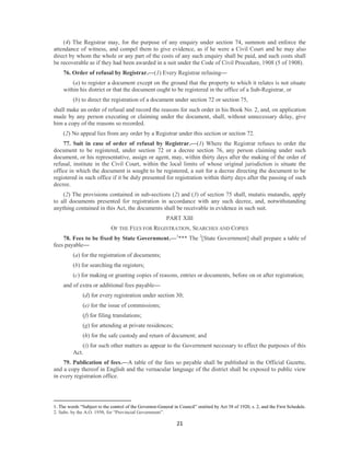 Indian registration act 1908 government of india | PDF
