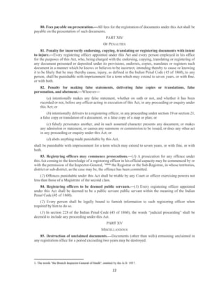 Indian registration act 1908 government of india | PDF