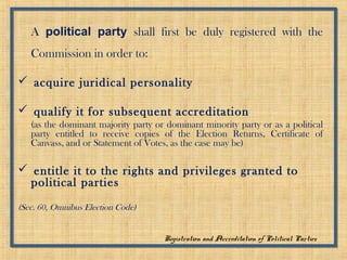 Registration and accreditation of political parties | PPT