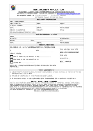 Registration application | PDF