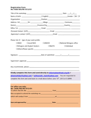 Registration form | PDF