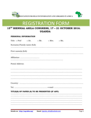 Registration form | PDF