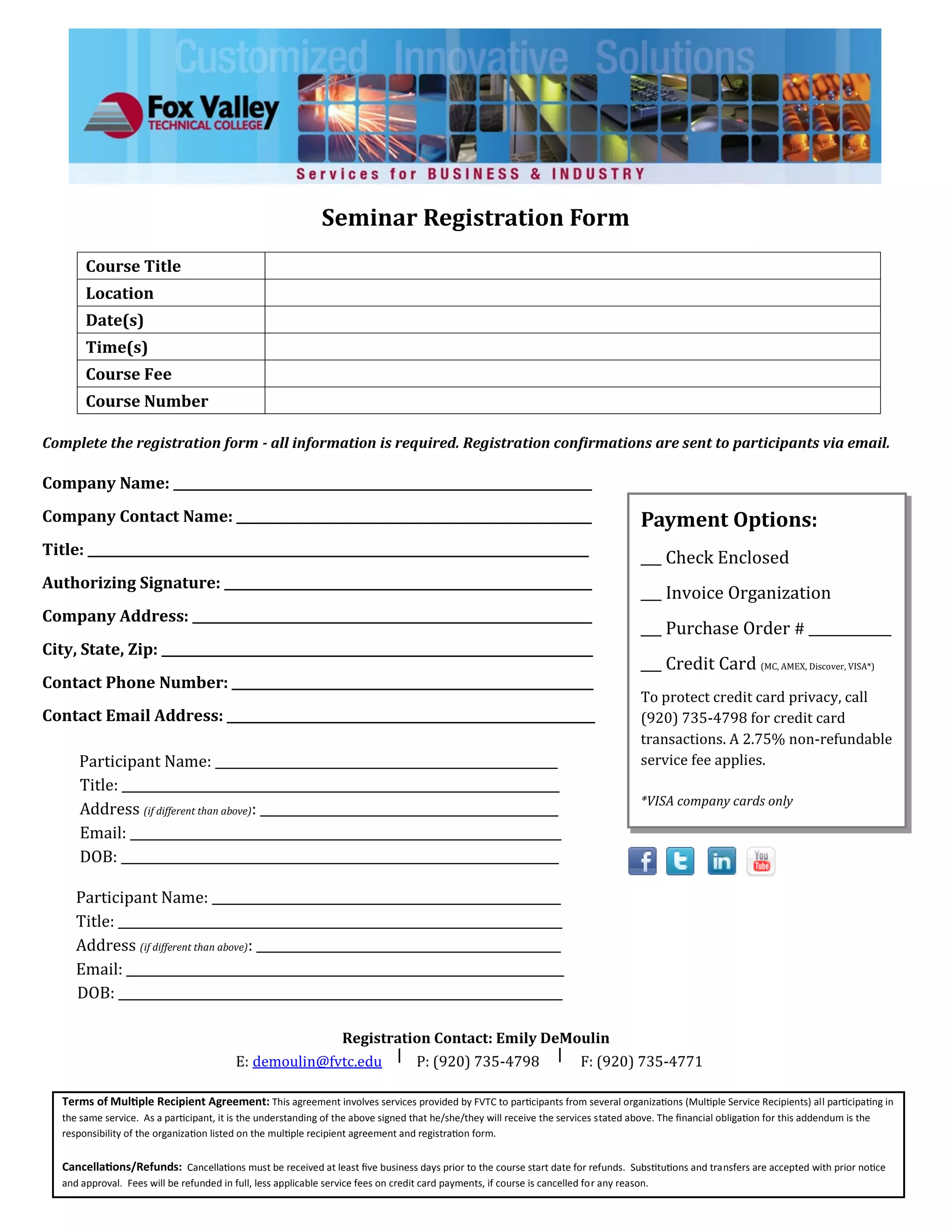 Seminar Registration Form | PDF