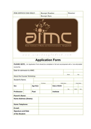 Registration form aimc | PDF