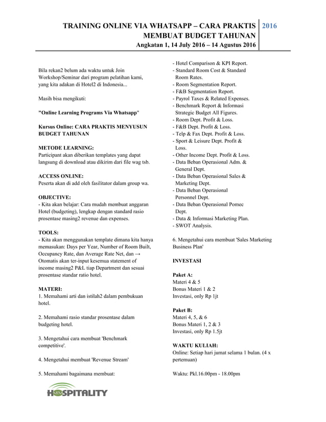 Registration form (materi training) | DOC | Business Accounting & Finance | Business