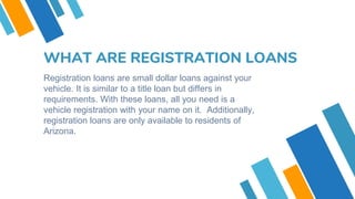 Registration Loans: What They Are & How They Work | PPTX