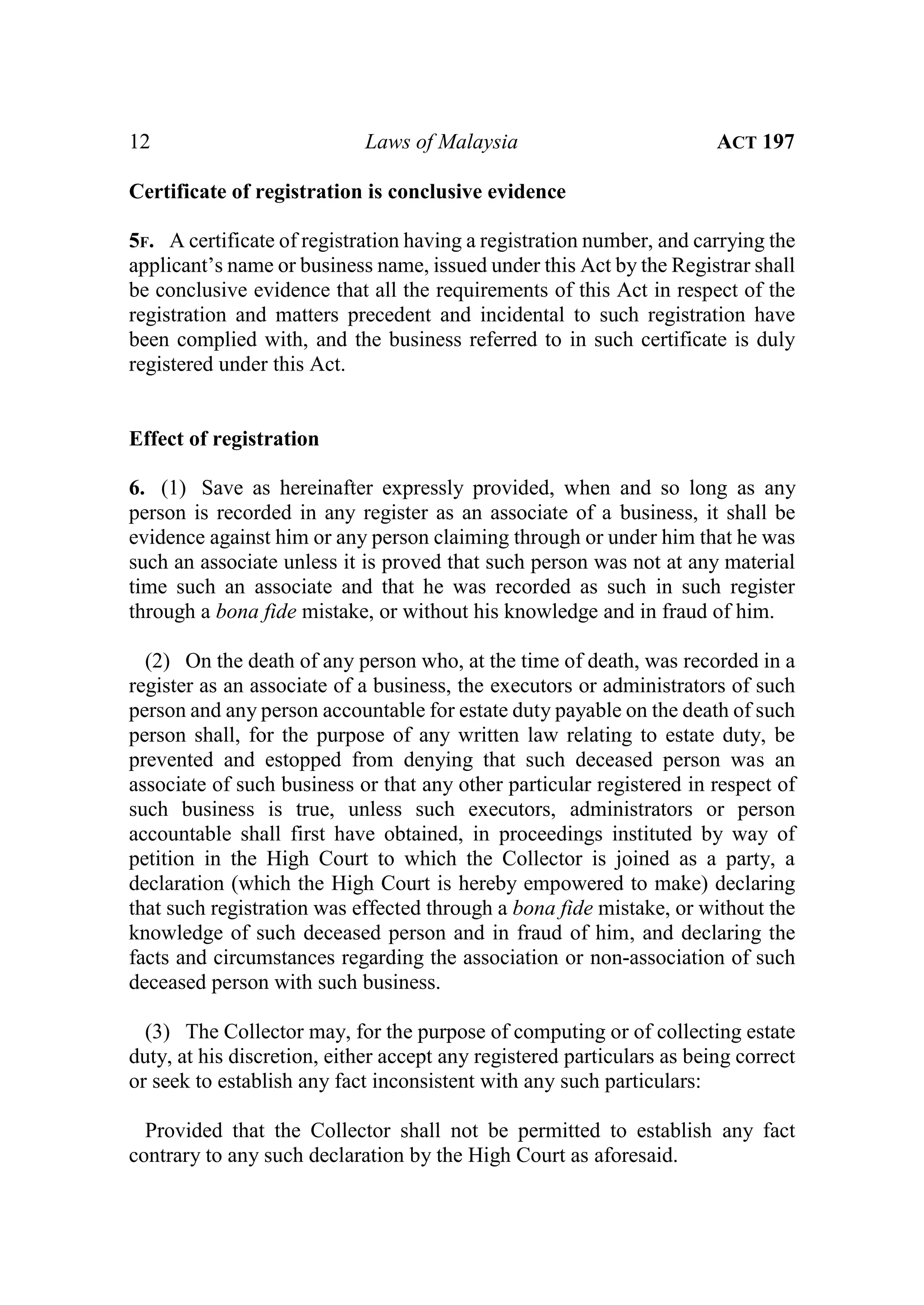 Registration of Business Act 1956 | PDF