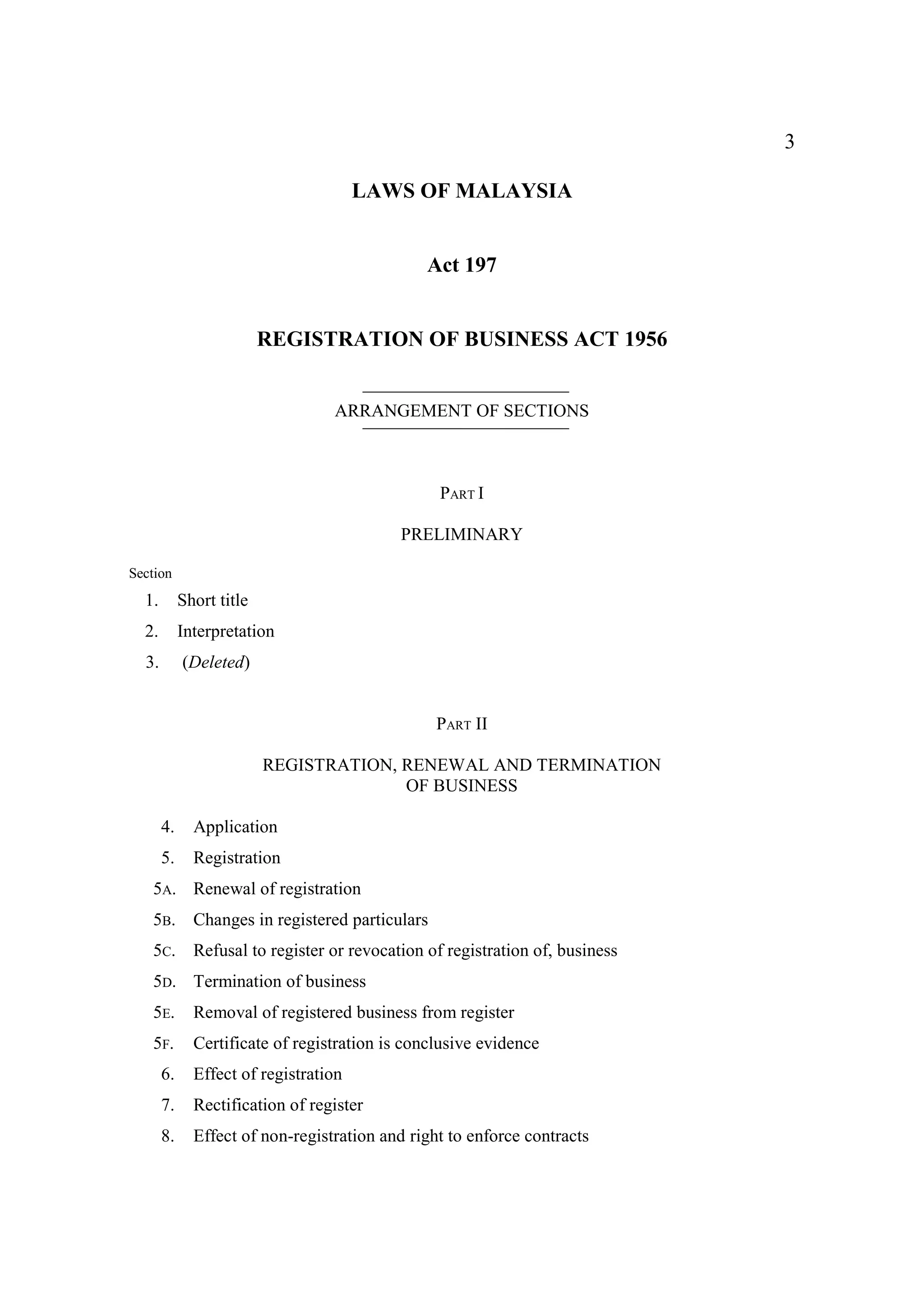 Registration of Business Act 1956 | PDF