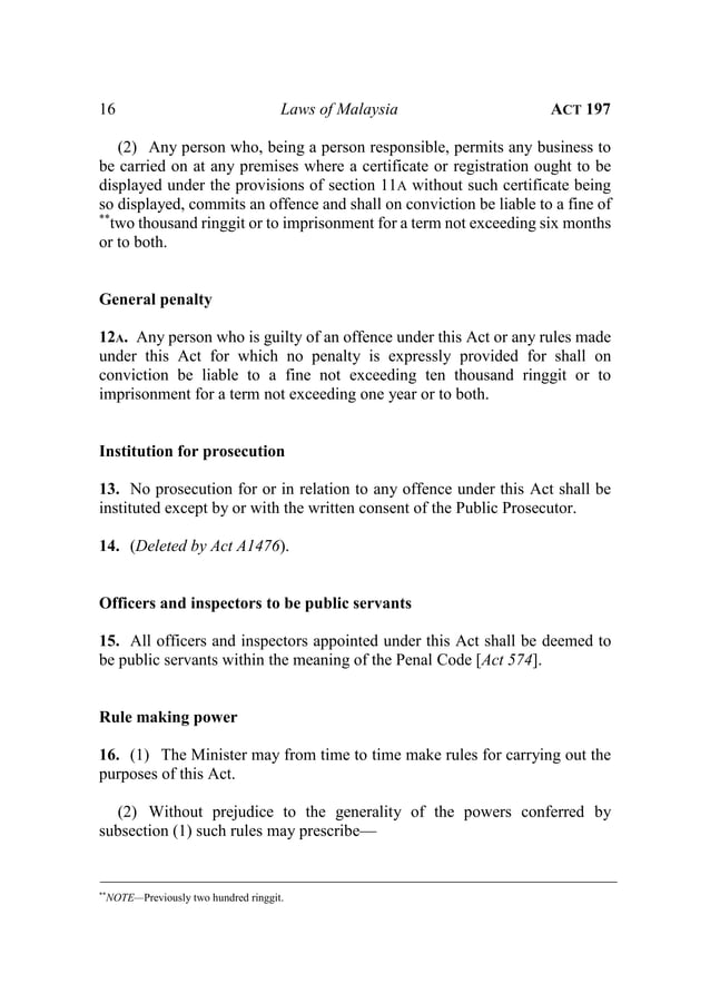 Registration of Business Act 1956 | PDF