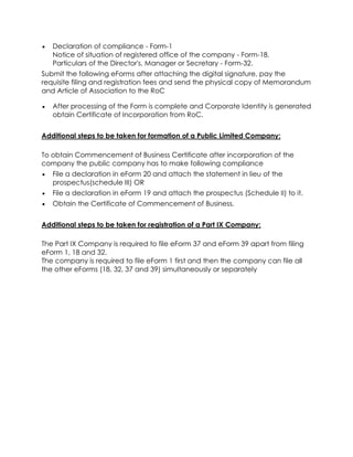 Registration of company | PDF