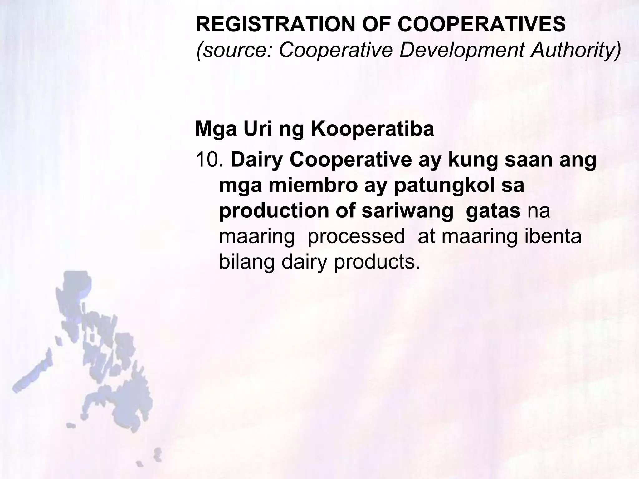 Registration of Cooperatives Tagalog | PPTX