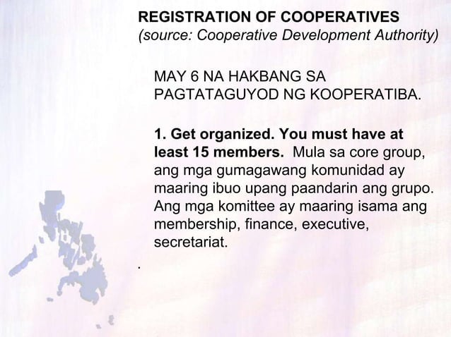 Registration of Cooperatives Tagalog